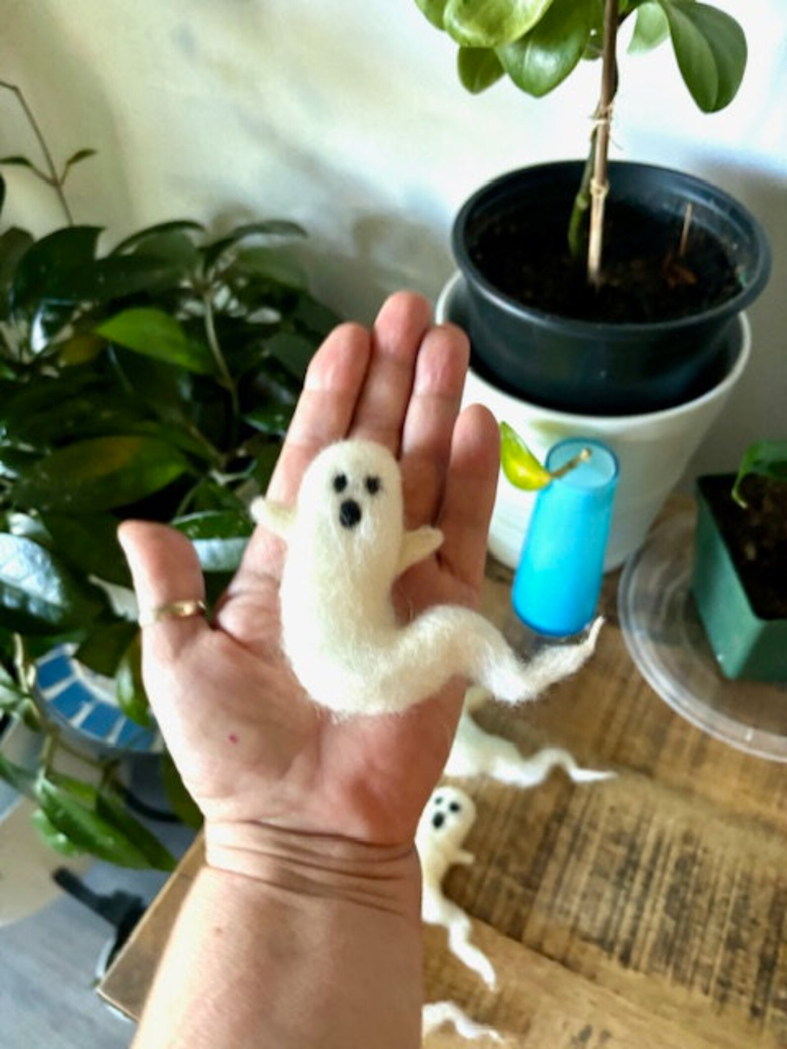 Felted Halloween Ghosts: Handmade Wool Party Decor - Etsy