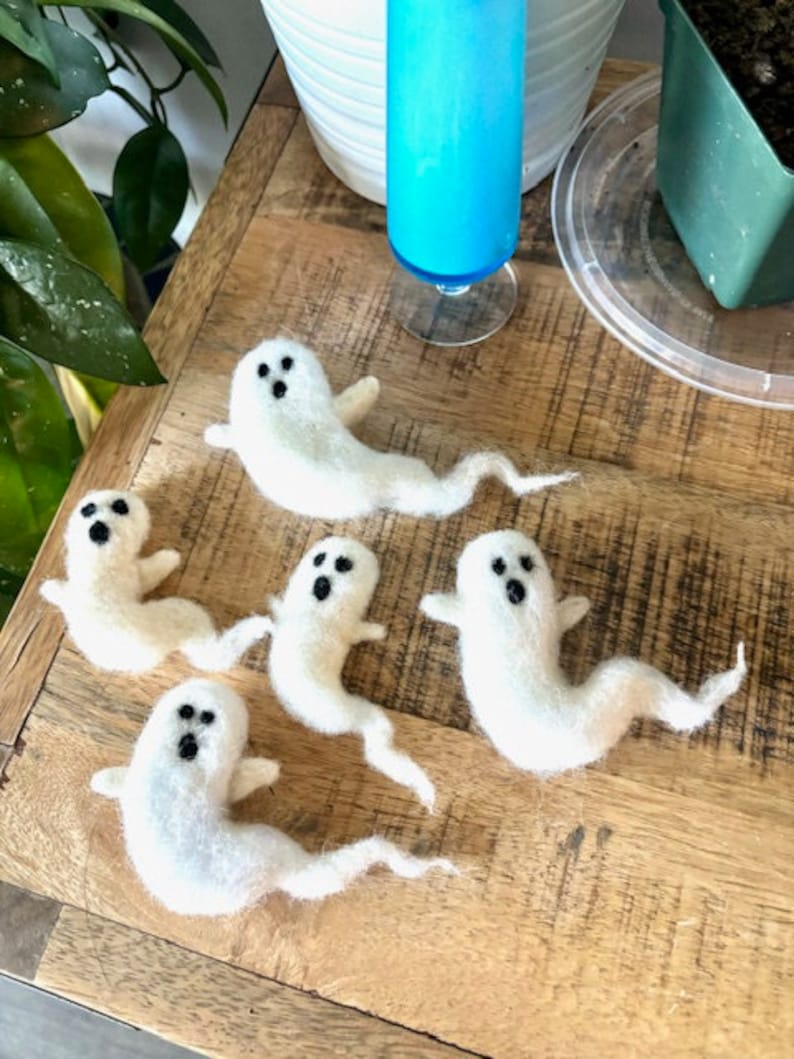 Felted Halloween Ghosts: Handmade Wool Party Decor - Etsy