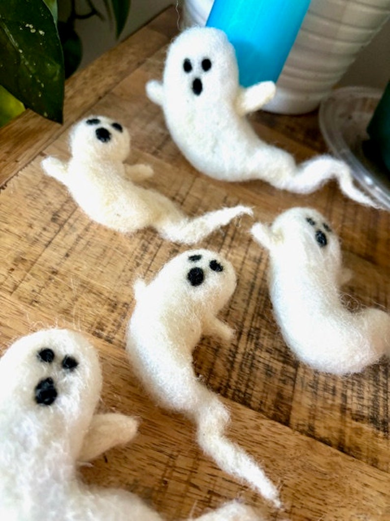 Felted Halloween Ghosts: Handmade Wool Party Decor - Etsy