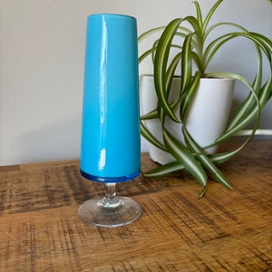 Turquoise Blue Murano Glass Bud Vase - Etsy