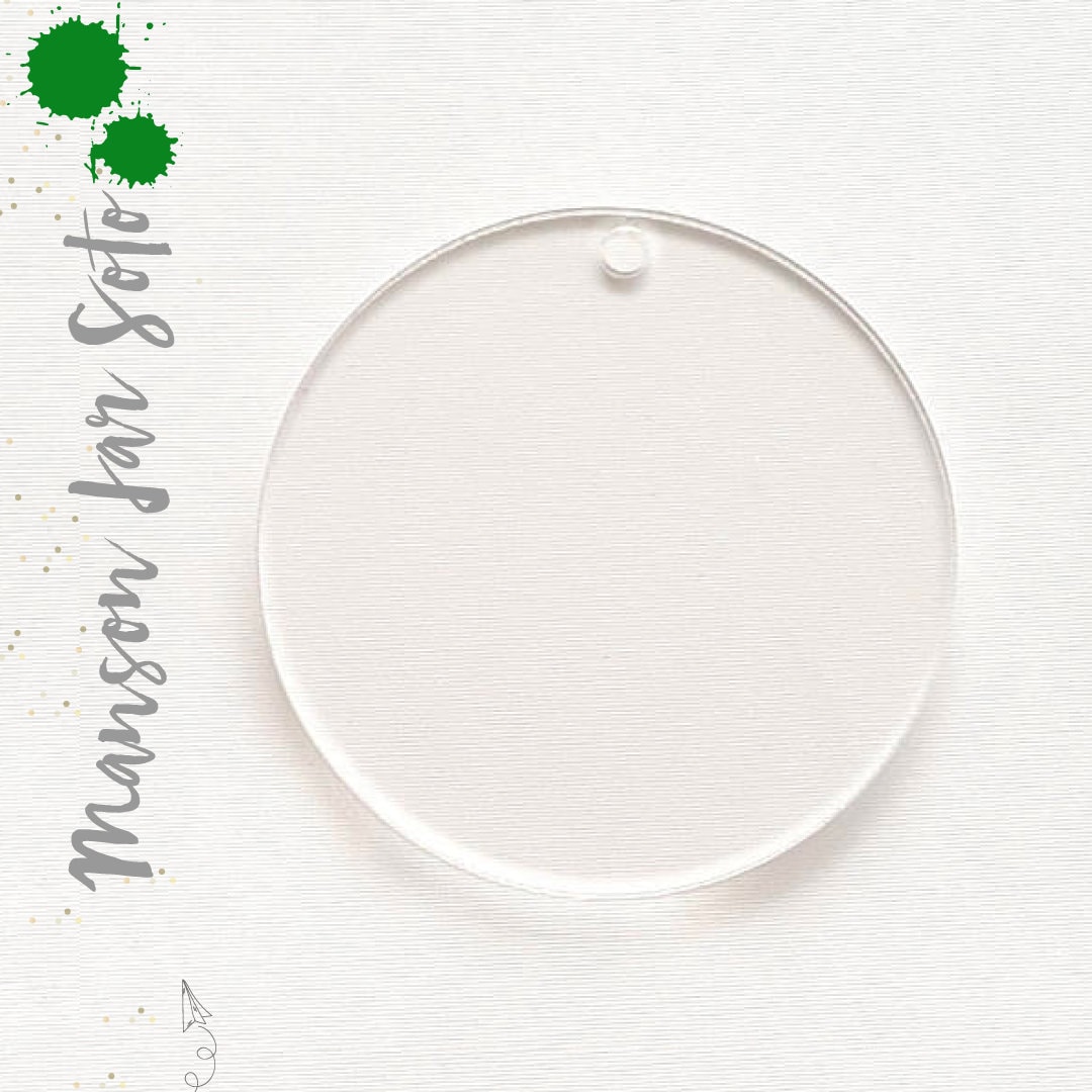 25 Clear Acrylic Keychains 2.5" Diam Circle Blank Disc Craft Plastic ...