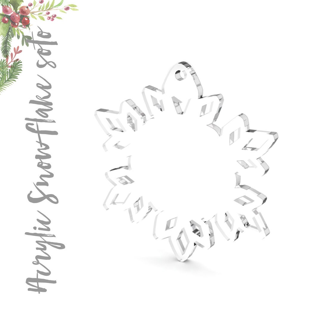 25 Acrylic Snowflake Ornaments (SELECT SIZE & COLOR ) 1/8 Thick - Laser ...