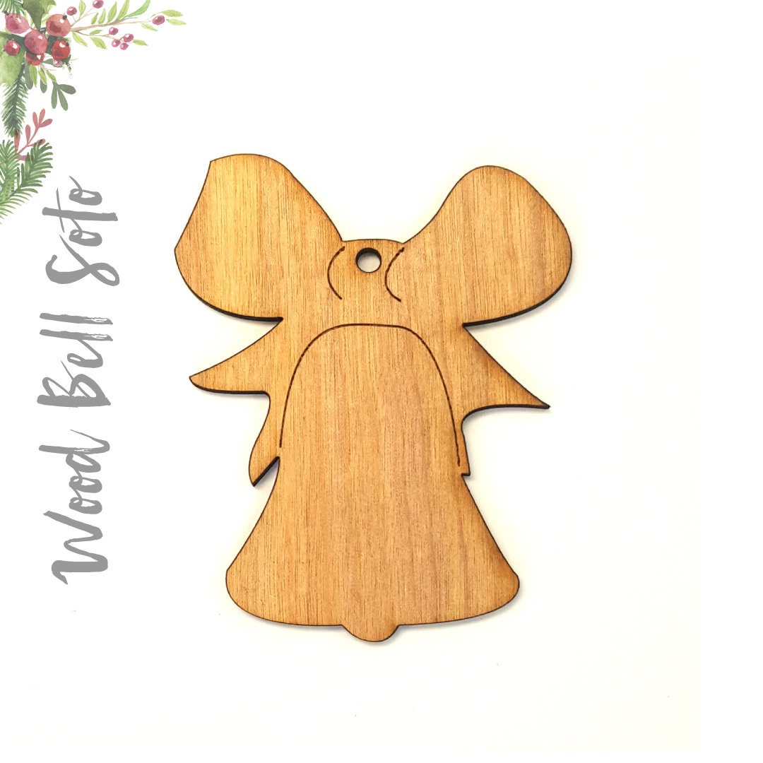 25 Wood Christmas Bell Ornaments Blank (SELECT SIZE) 3/16” Thick: Craft ...