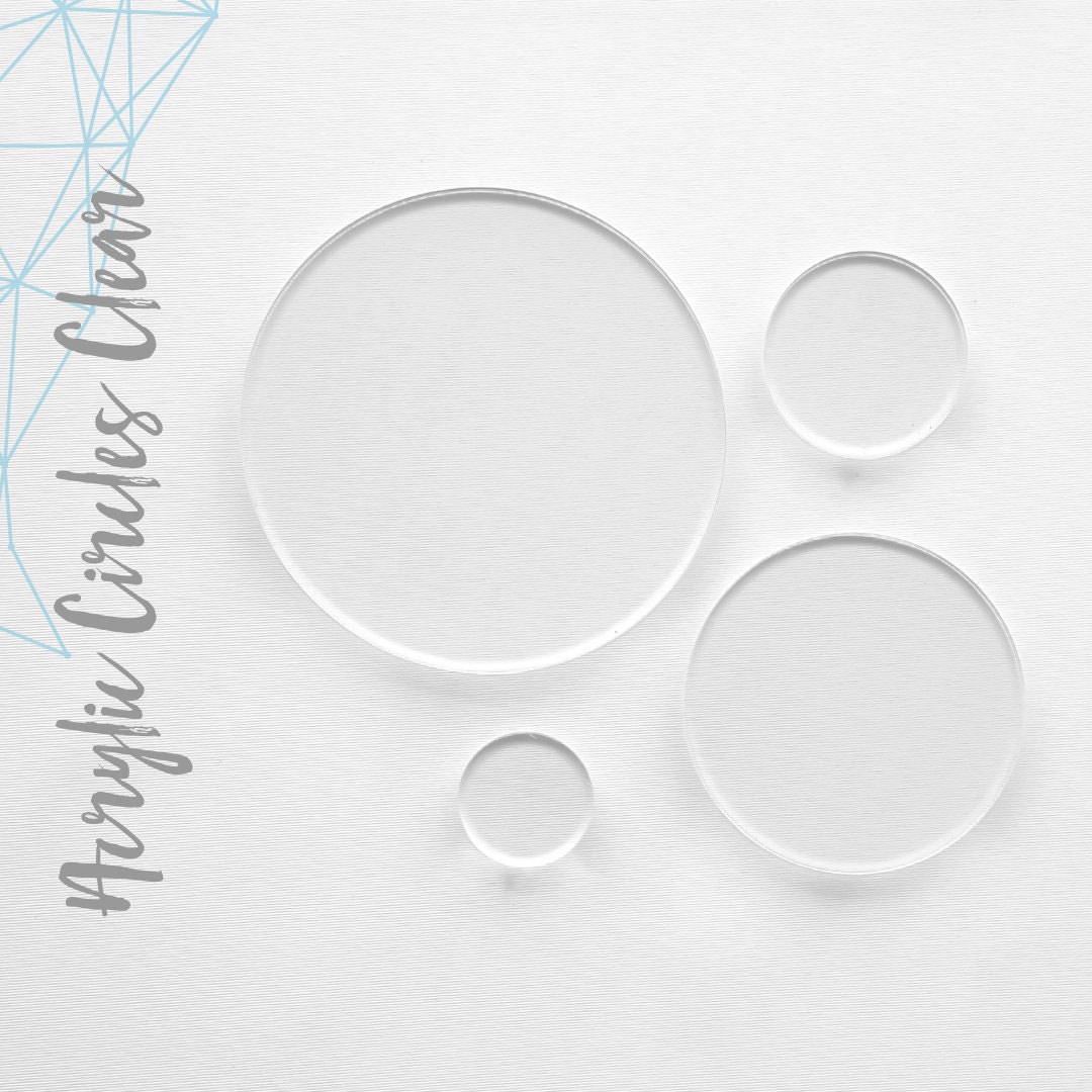 50 Clear Acrylic CIRCLE Blanks Select Size 1/8 or - Etsy