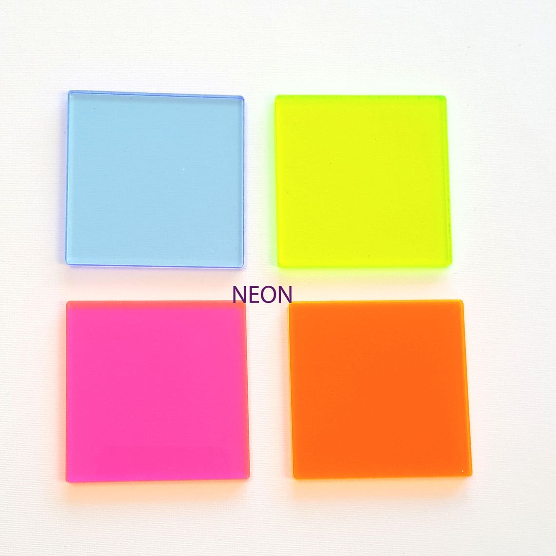 25 Translucent Acrylic Square Blanks (SELECT SIZE & COLOR ) 1/8 Thick ...