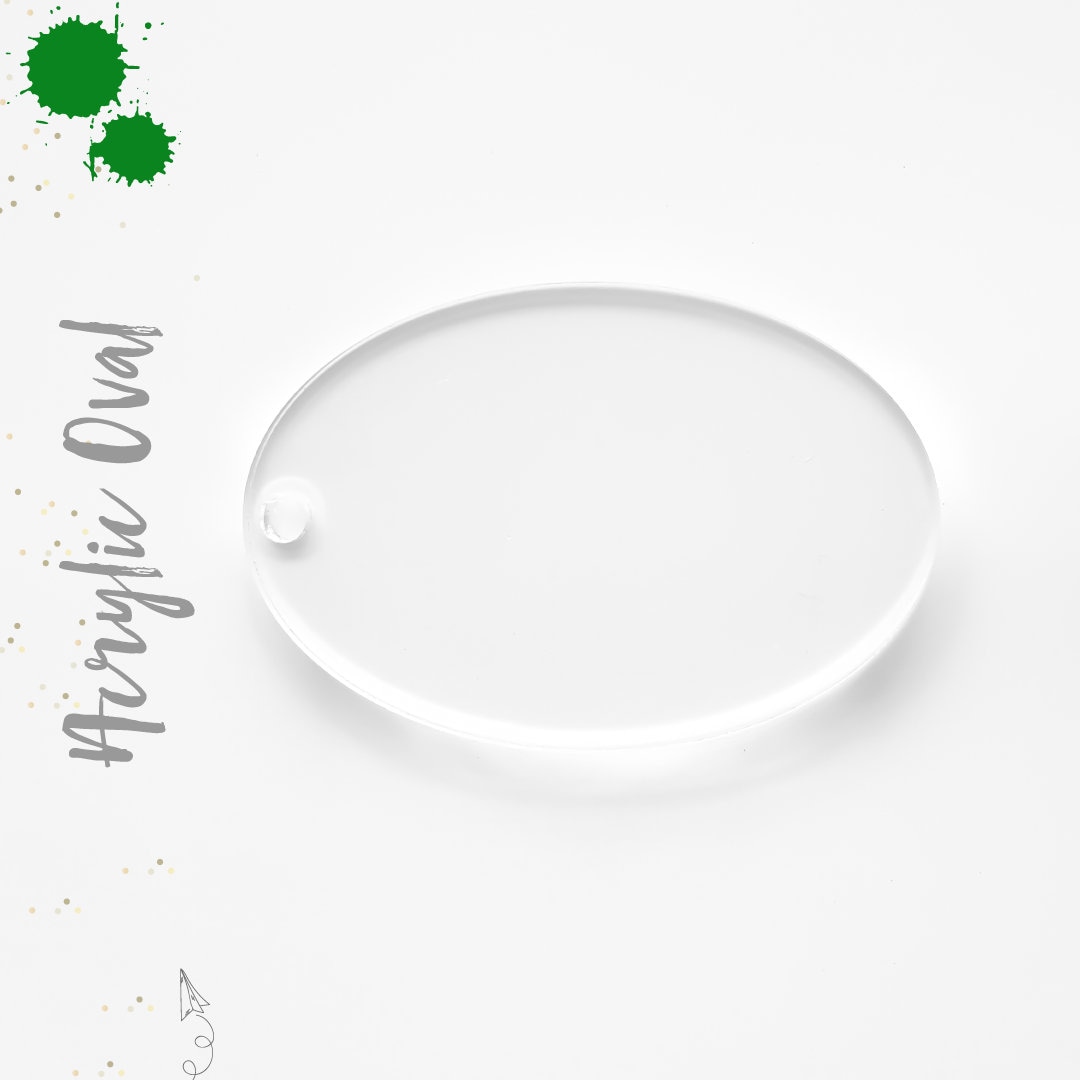 25 Acrylic Oval Keychain Blanks (SELECT SIZE & COLOR ) 1/8 Thick ...
