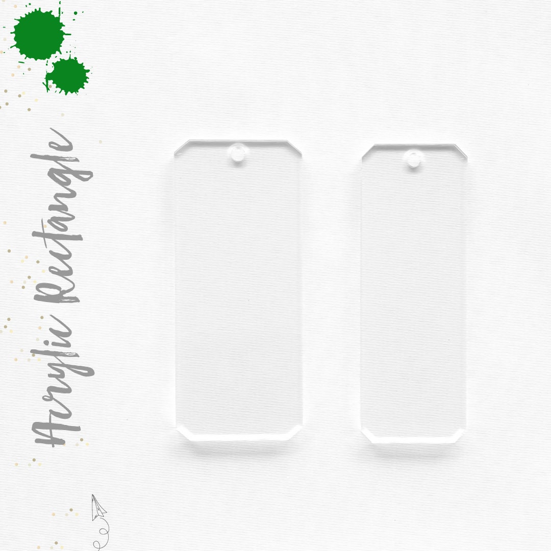 25 Acrylic Keychains Blanks RECTANGLE CROPPED CORNERS 1/8" Thick ...