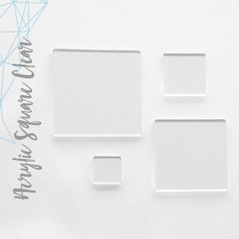 25 Clear Acrylic Square Blanks (SELECT SIZE ) 1/8 Thick - Laser Cut ...
