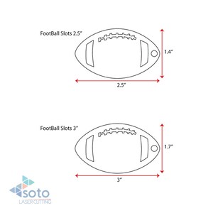 25 Acrylic Keychain Blanks FOOTBALL With Slots 1/8" Thick( Select Size ...