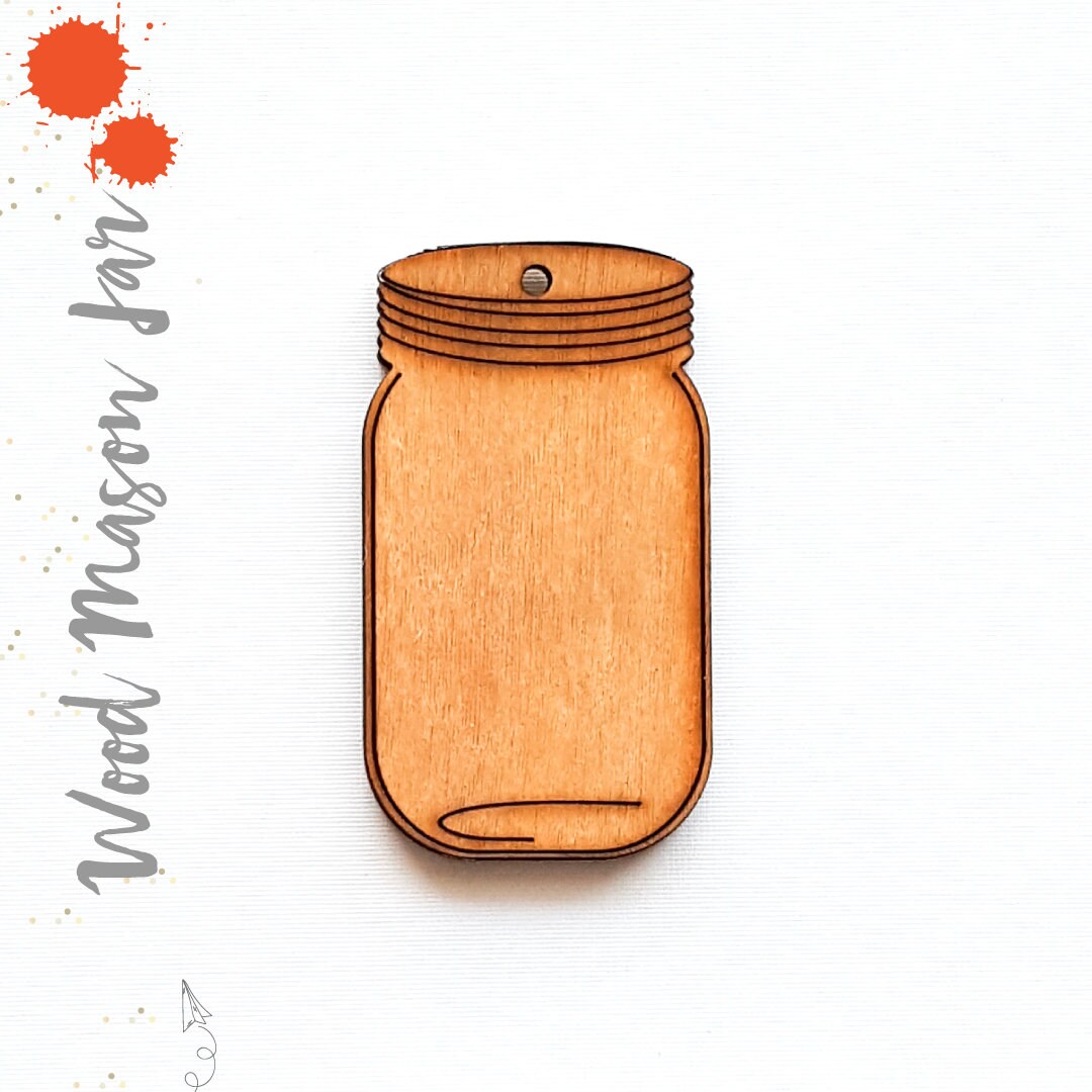 25 Baltic Birch Wood Mason Jar Keychains: Laser Cut Craft Blanks - Etsy