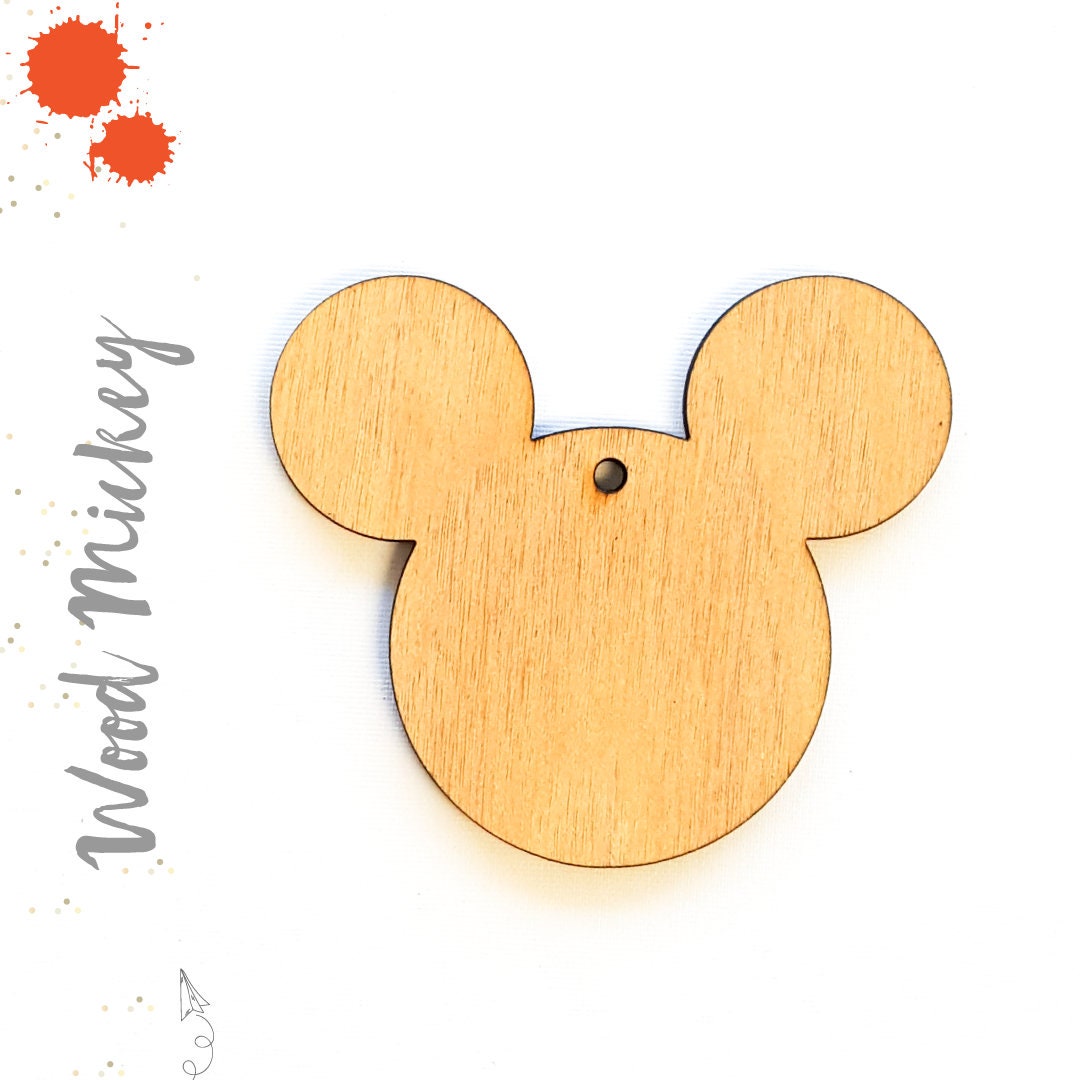 25 Wood Keychains MICKEY 2.5" or 3" Dim 3/16" Thick Shape - Laser Cut ...