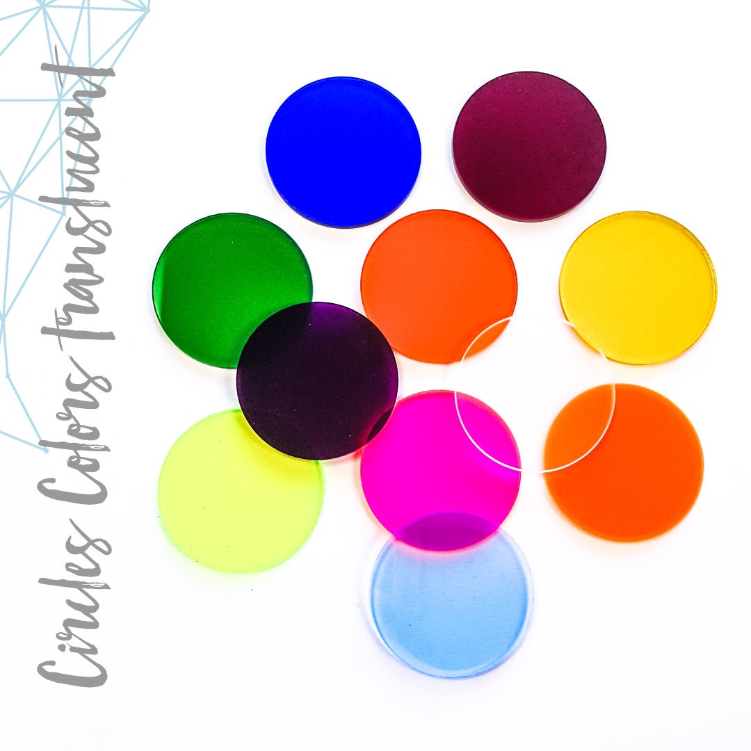 25 Translucent Acrylic Circle Blanks (SELECT SIZE & COLOR ) 1/8 Thick ...
