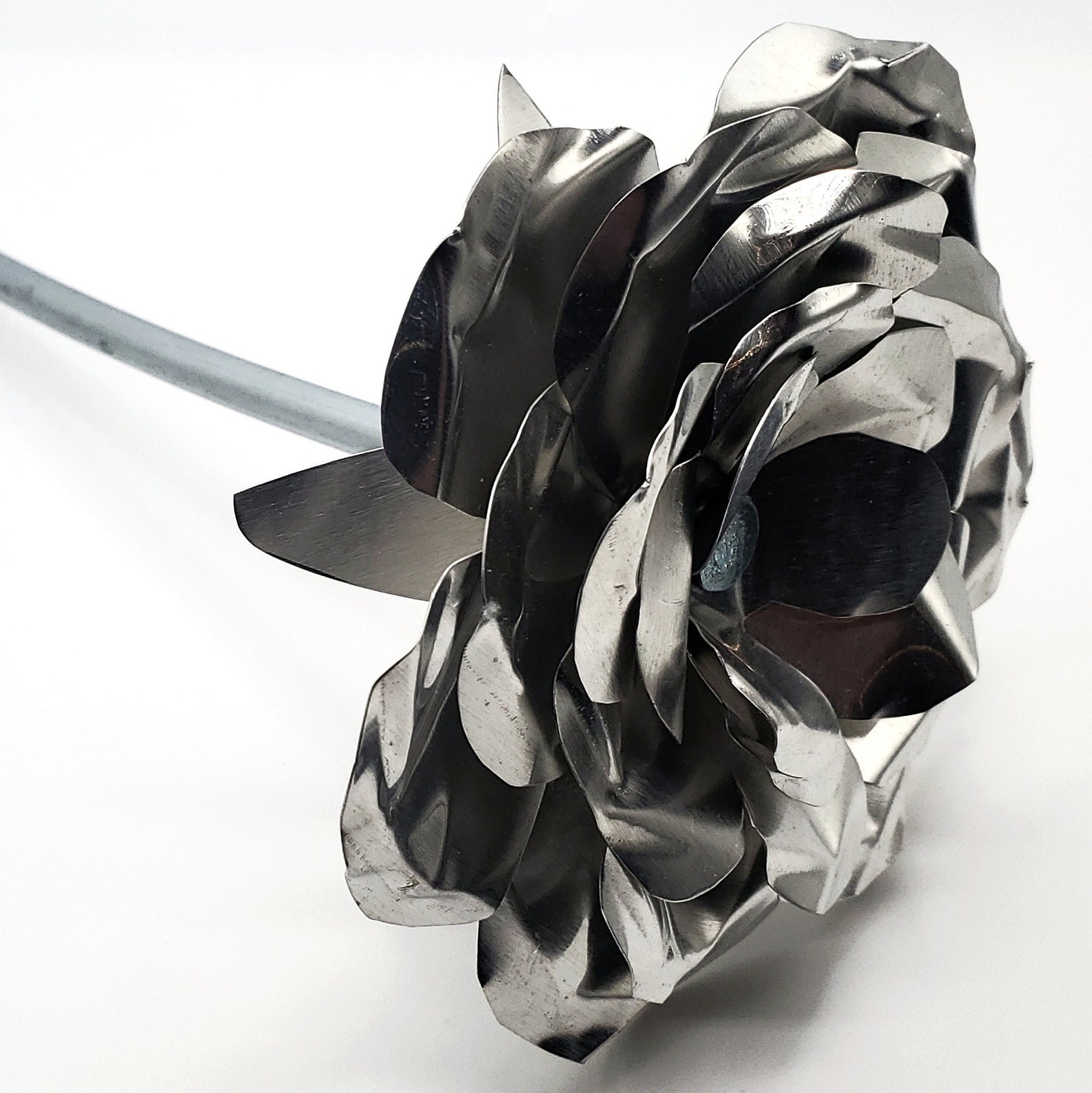 Aluminum / Hand Forged Metal Rose / Tenth / 10th Anniversary / Handmade ...