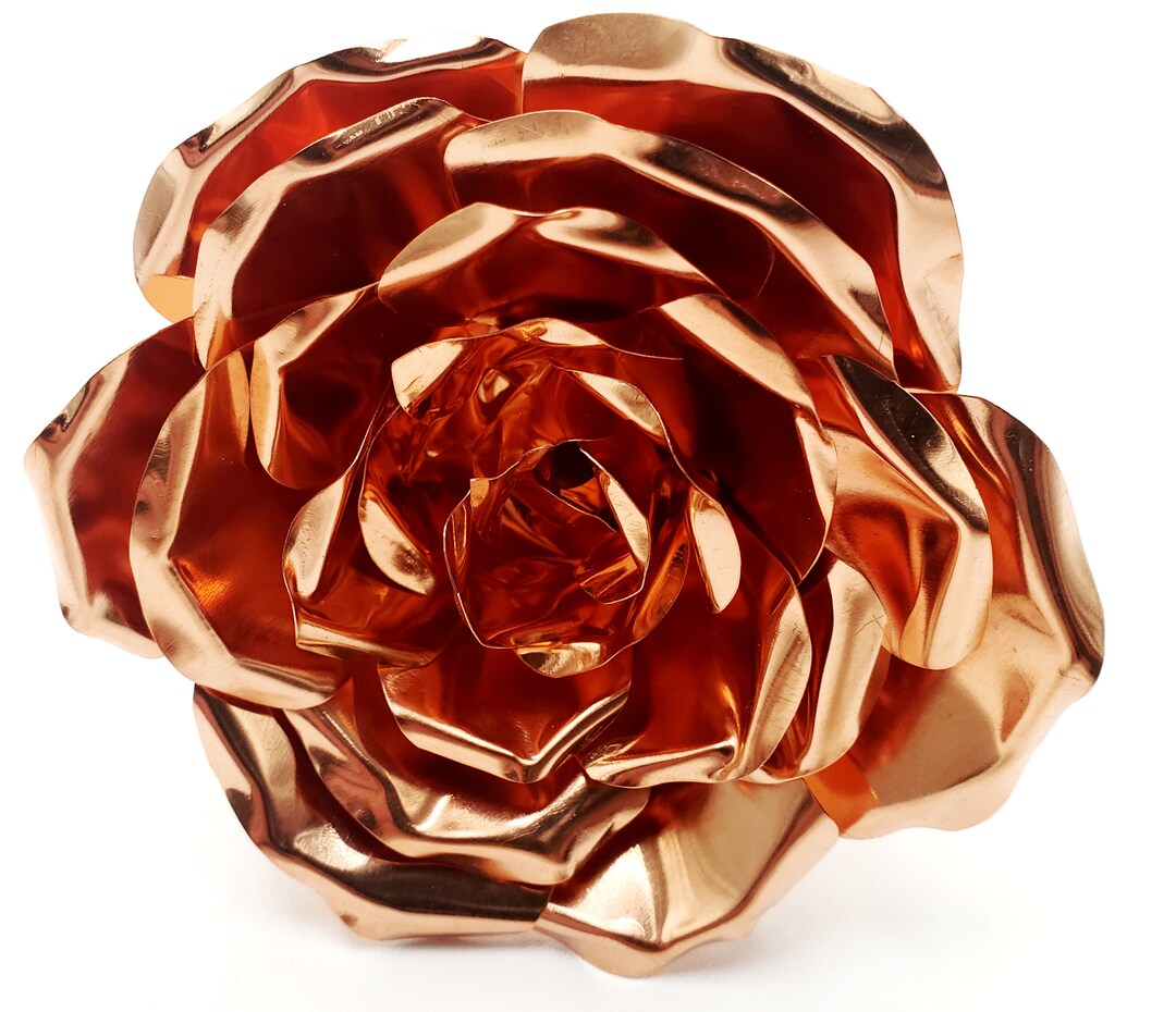 Copper Rose / Hand Forged Metal Rose / Seventh / 7th Anniversary ...