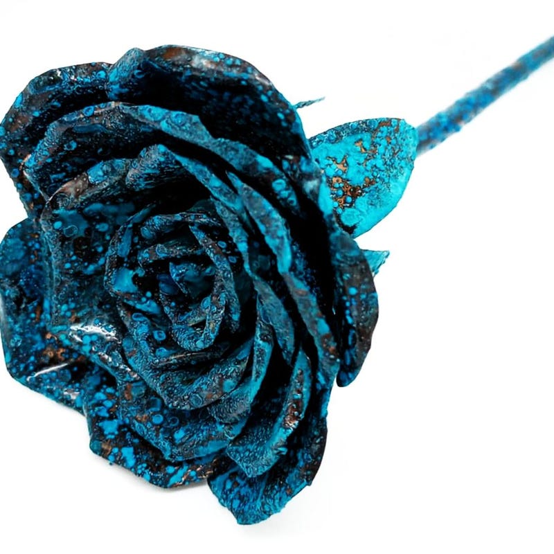 Metal Blue Patina Flowers - Etsy