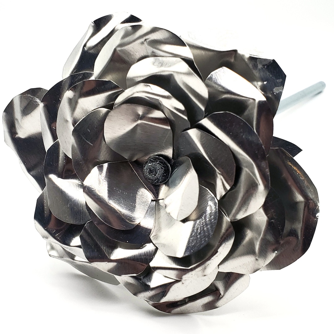 Aluminum / Hand Forged Metal Rose / Tenth / 10th Anniversary / Handmade ...