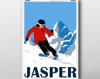 Jasper Ski Poster - Etsy