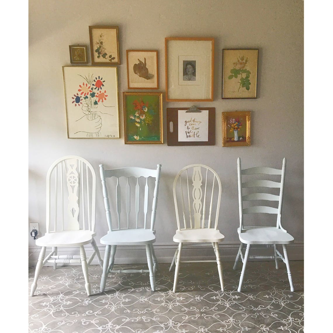 Farmhouse Chairs Set of Four Vintage Farm Chairs You Choose - Etsy