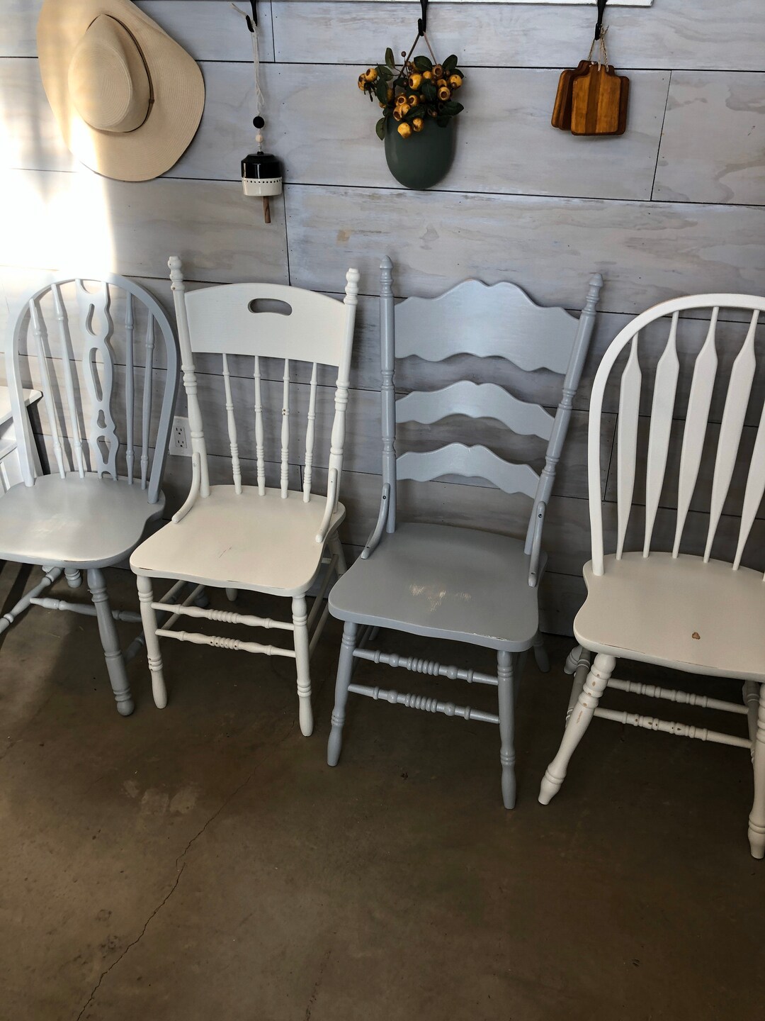 Farmhouse Chairs Set of Four 4 Vintage Farm Chairs You Choose the Style ...