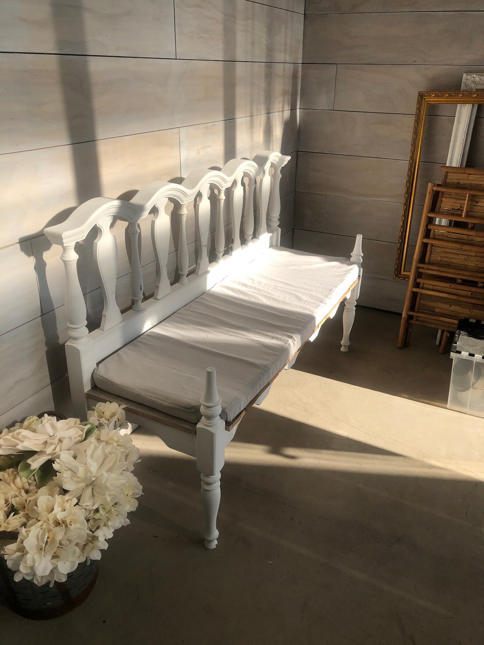 SOLD Bench White Farmhouse Ready to Ship Entryway Feature - Etsy