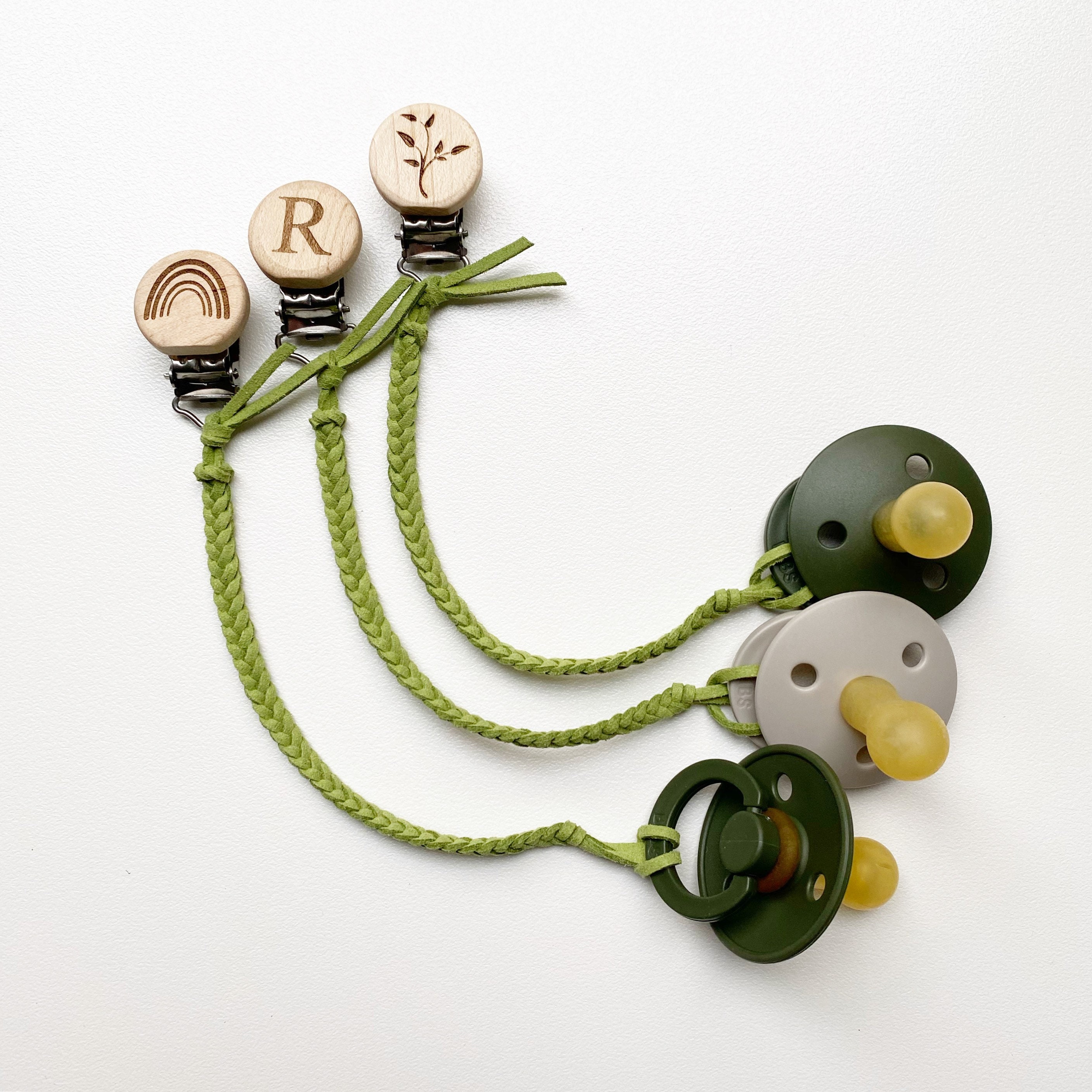 Faux Leather Dummy Clip Pink Grey Blue black Dummy Chain | Etsy