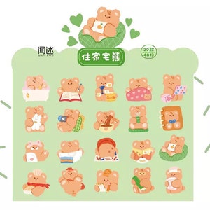 Kawaii Cute Little Bear Stickers Packet, Sticker Flakes, Diary ...