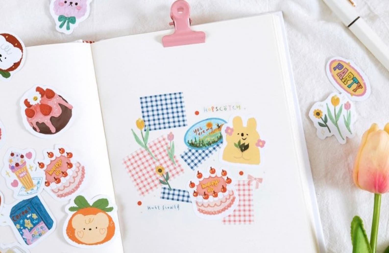 Kawaii Party Stickers Packet Kawaii Stickers Sticker Flakes | Etsy