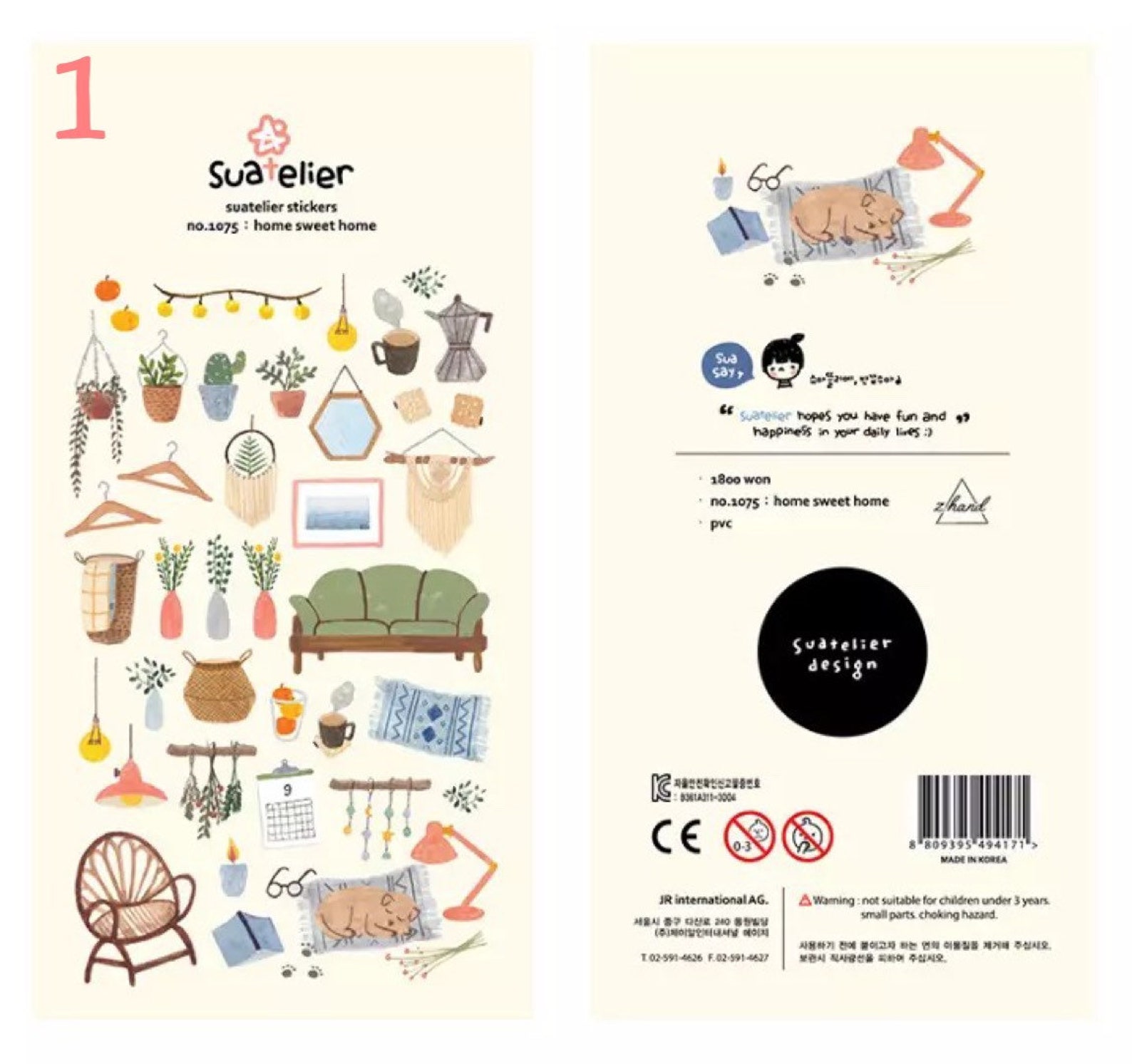 Suatelier Journal PVC Stickers, Diary Scrapbook Stickers, Korean ...