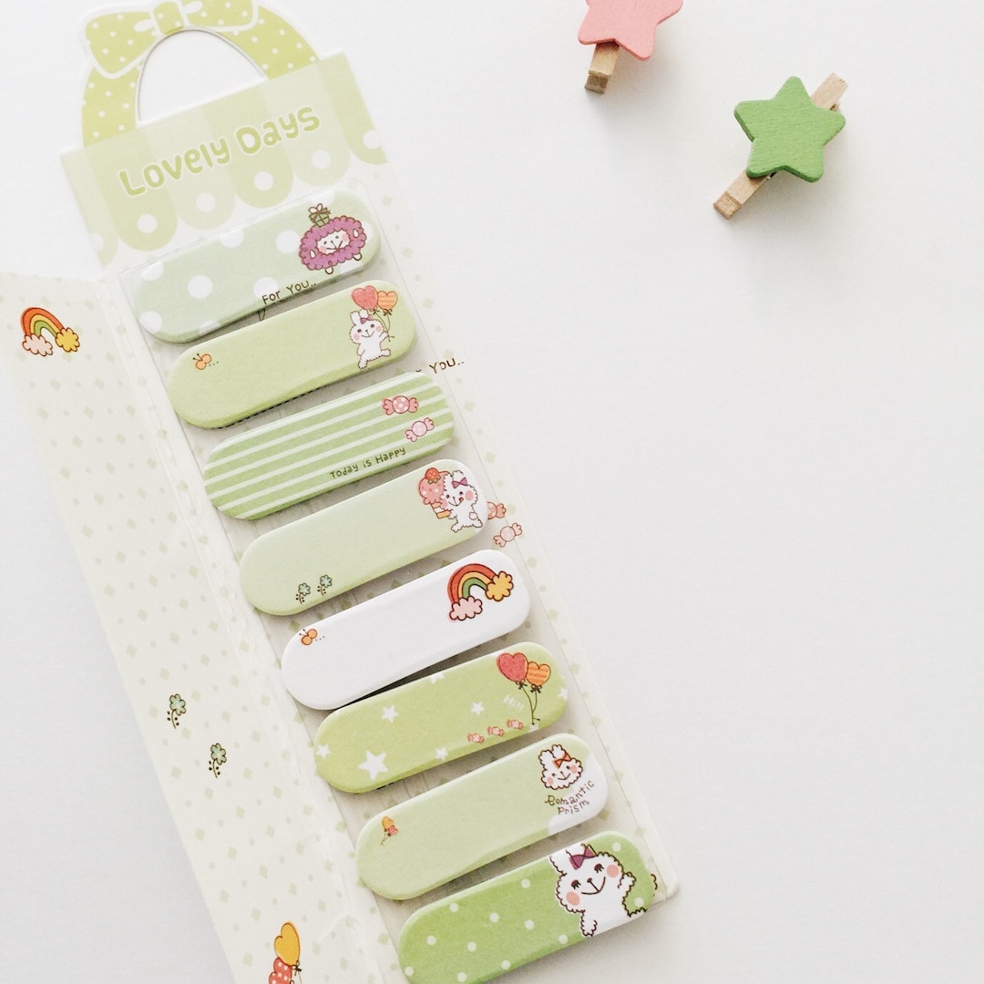 Lovely Days Cute Animal Sticky Note Stick Marker Set - Etsy