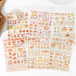 Kawaii Bread Animal Diary Scrapbook Sticker Sheet, Notebook Deco ...