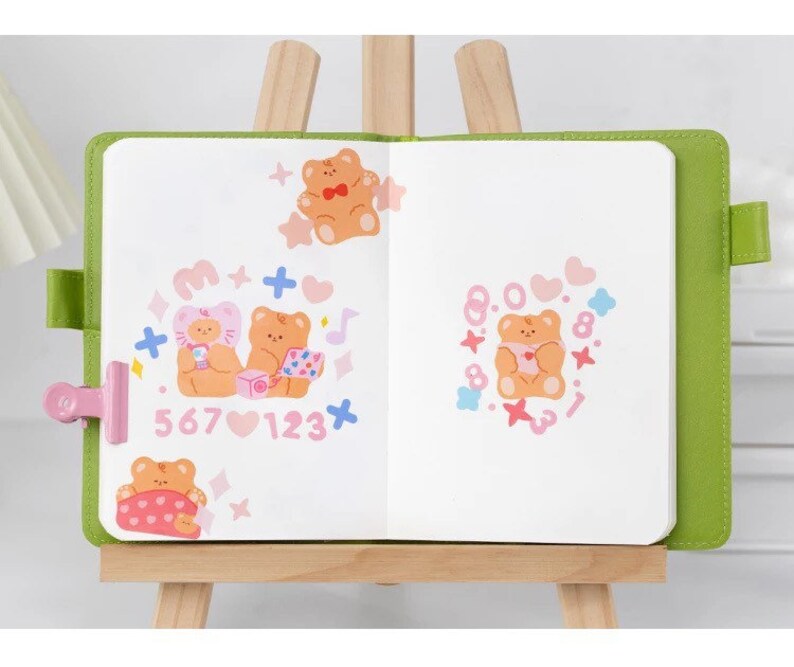 Kawaii Cute Little Bear Stickers Packet, Sticker Flakes, Diary ...