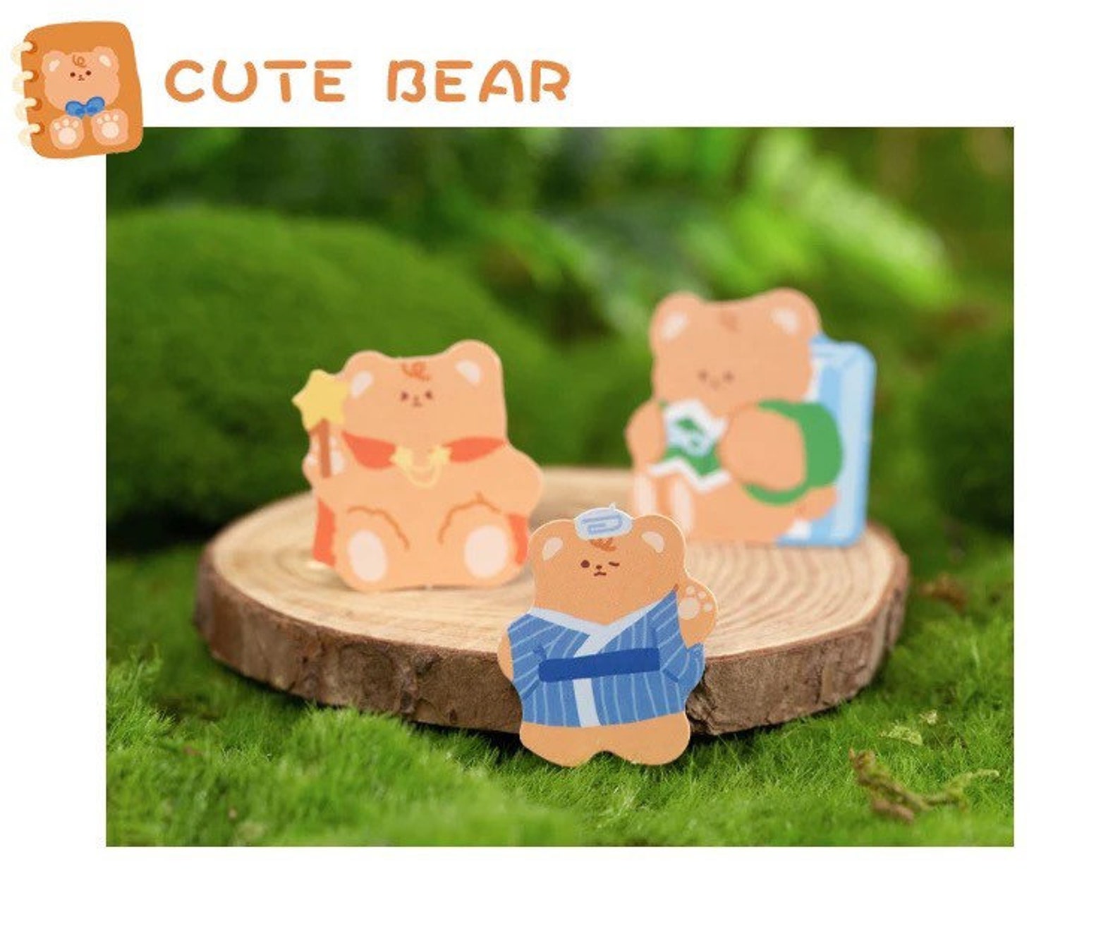 Kawaii Cute Little Bear Stickers Packet, Sticker Flakes, Diary ...