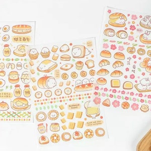 Kawaii Bread Animal Diary Scrapbook Sticker Sheet, Notebook Deco ...