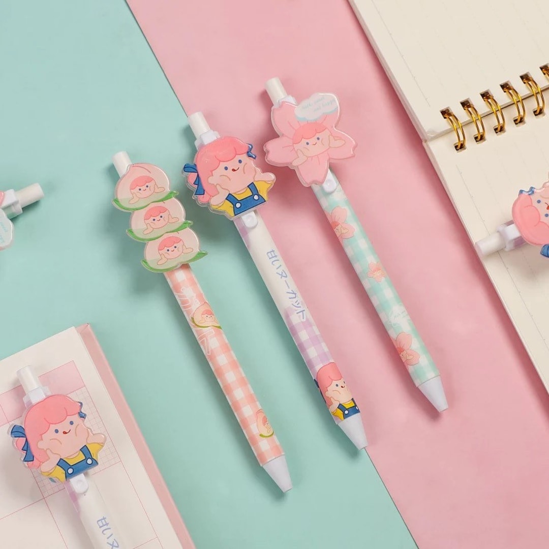Kawaii Girl Charm Ink Pen, 0.5mm, Japanese Stationery, Kawaii ...