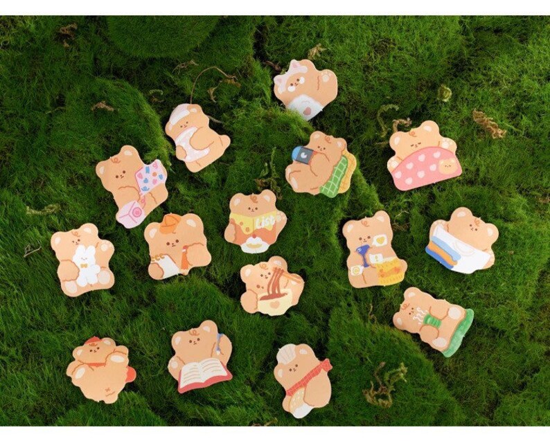 Kawaii Cute Little Bear Stickers Packet, Sticker Flakes, Diary ...