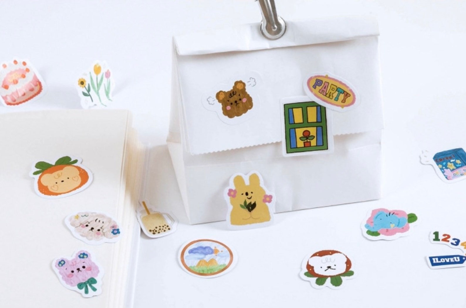 Kawaii Party Stickers Packet Kawaii Stickers Sticker Flakes | Etsy