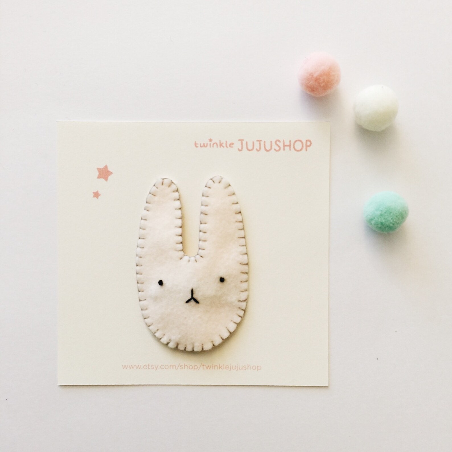 White Bunny Felt Snap Hair Clip - Etsy