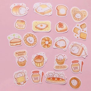 Kawaii Bread Animal Stickers Packet, Bread Bunny, Bread Seal, Sticker ...