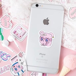 Kawaii Pink Cute Team Stickers Packet, Kawaii Stickers, Sticker Flakes ...