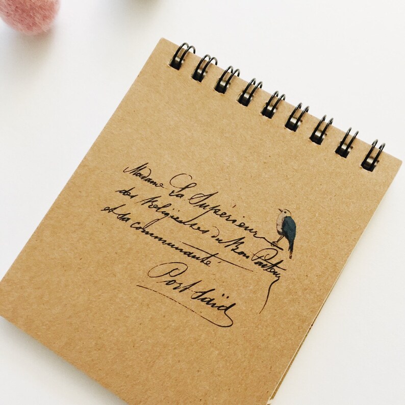 Script Print Blue Bird Mini Spiral Notebook - Etsy