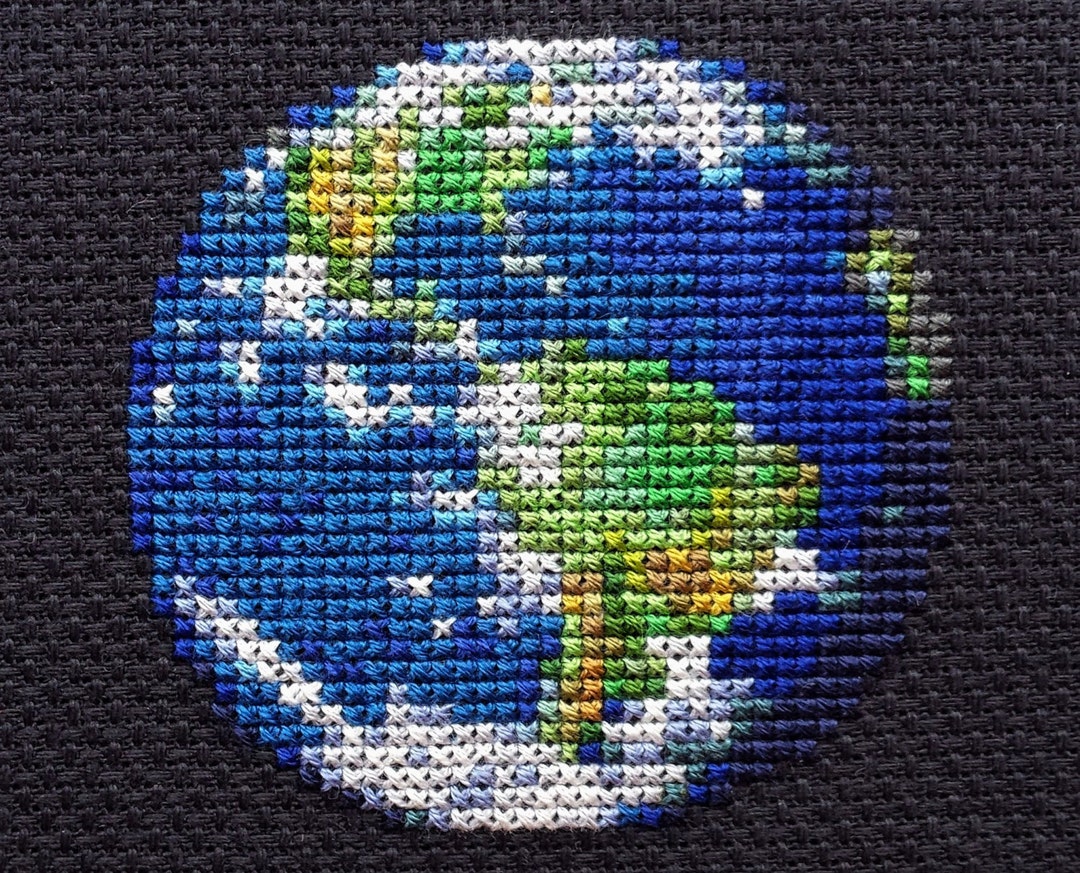 Earth Planet Cross Stitch Pattern PDF Instant Download - Etsy