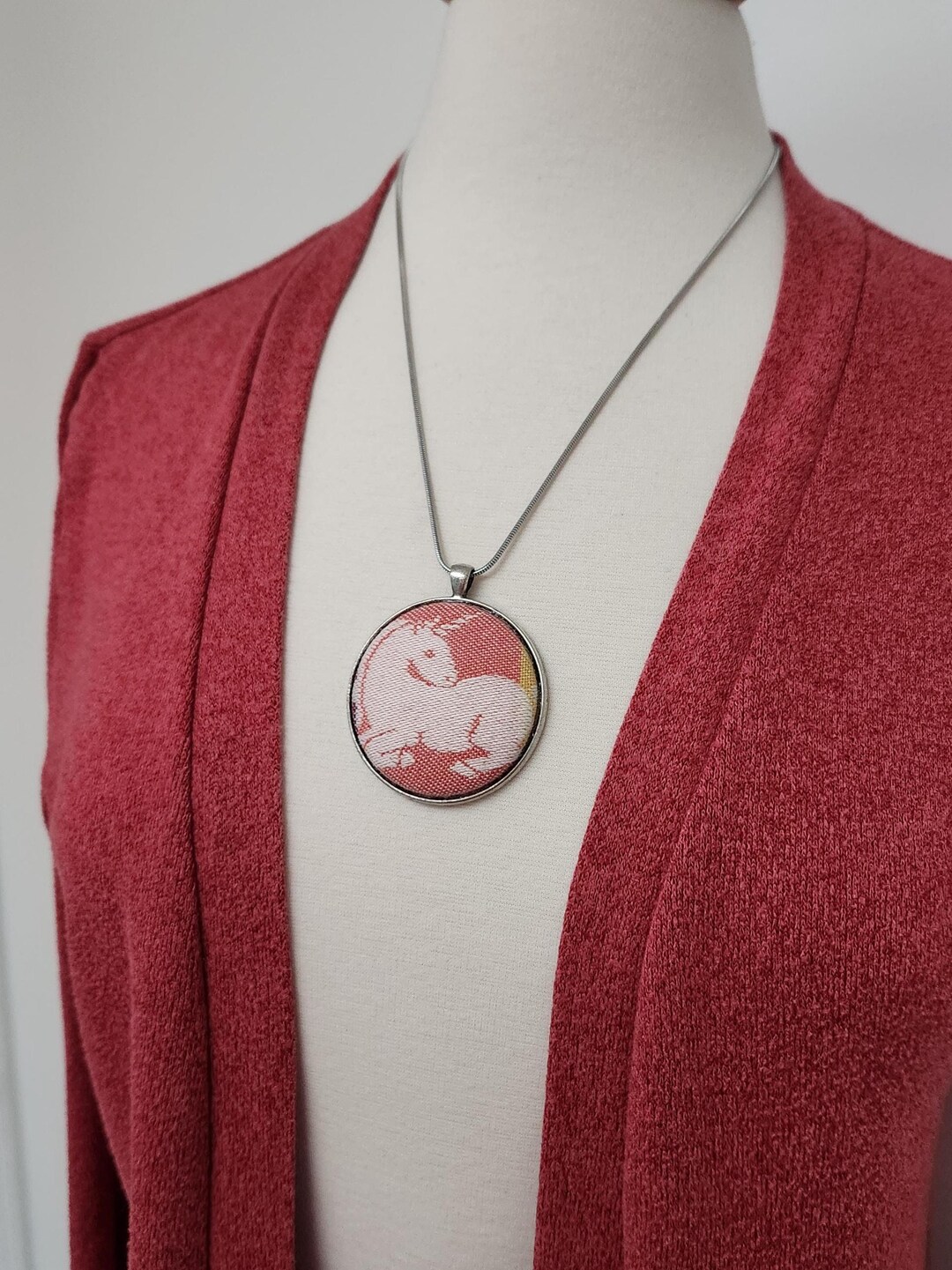 Oversized Unicorn Necklace, Pastel Statement Jewelry - Etsy