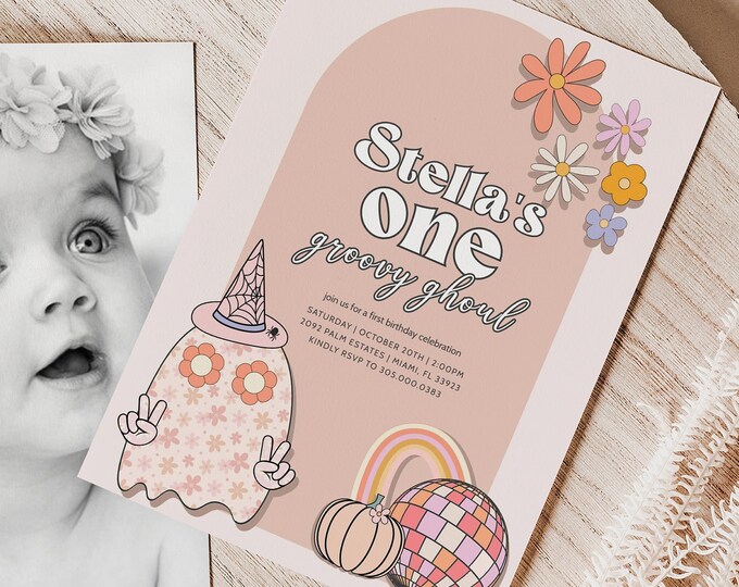 One Groovy Ghoul Girls Birthday Cake Topper - Etsy