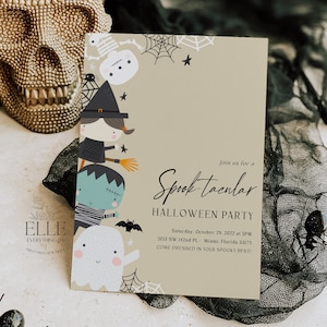 Halloween Kids Birthday Party Invitation Editable Halloween - Etsy