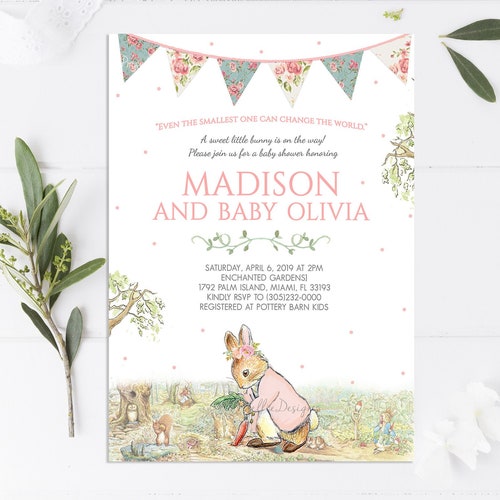 Vintage Peter Rabbit Baby Shower Invitation/digital - Etsy