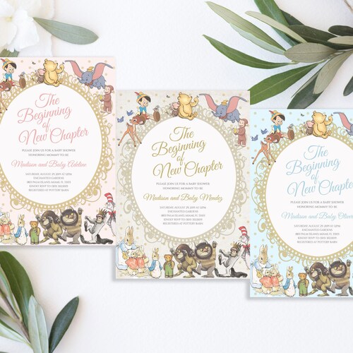 Once Upon a Time Story Book Baby Shower DIGITAL Invitation - Etsy
