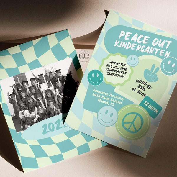 Peace Out Kindergarten Party Invitation - Etsy
