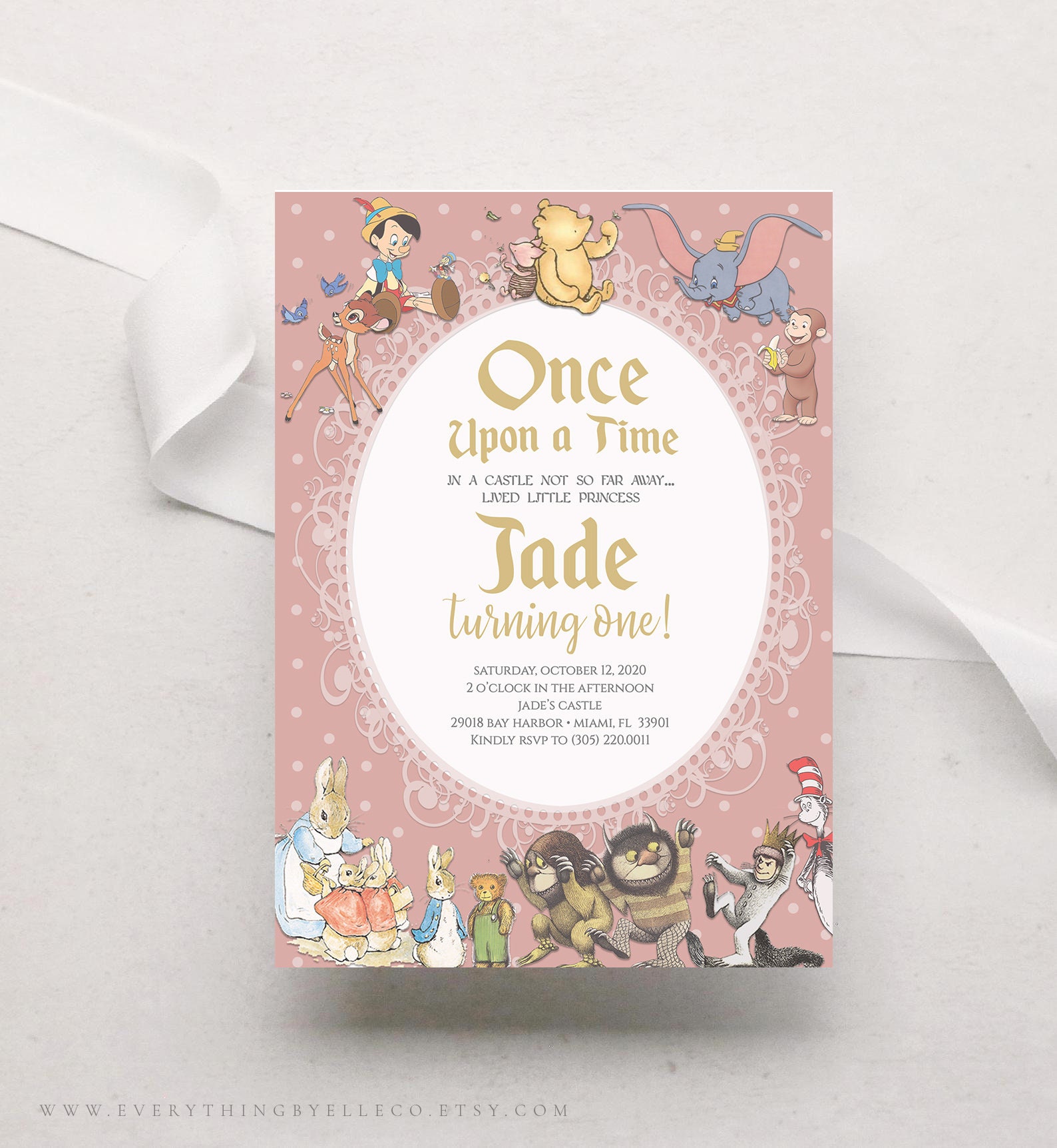 Storybook Birthday Invitation Printable Storybook 1st | Etsy