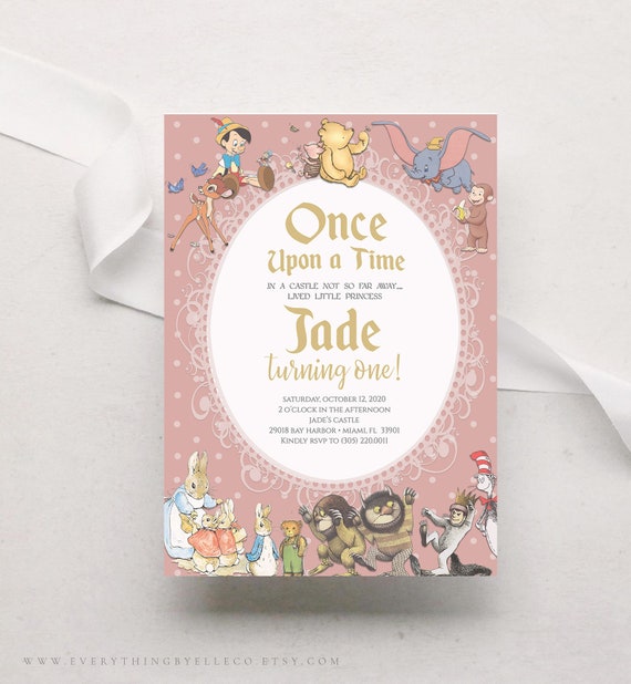 Storybook Birthday Invitation Printable Storybook 1st | Etsy