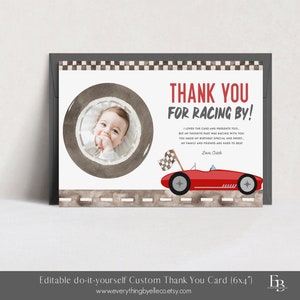 Red Race Car Birthday Welcome Sign Editable, Modern Red Race Car ...